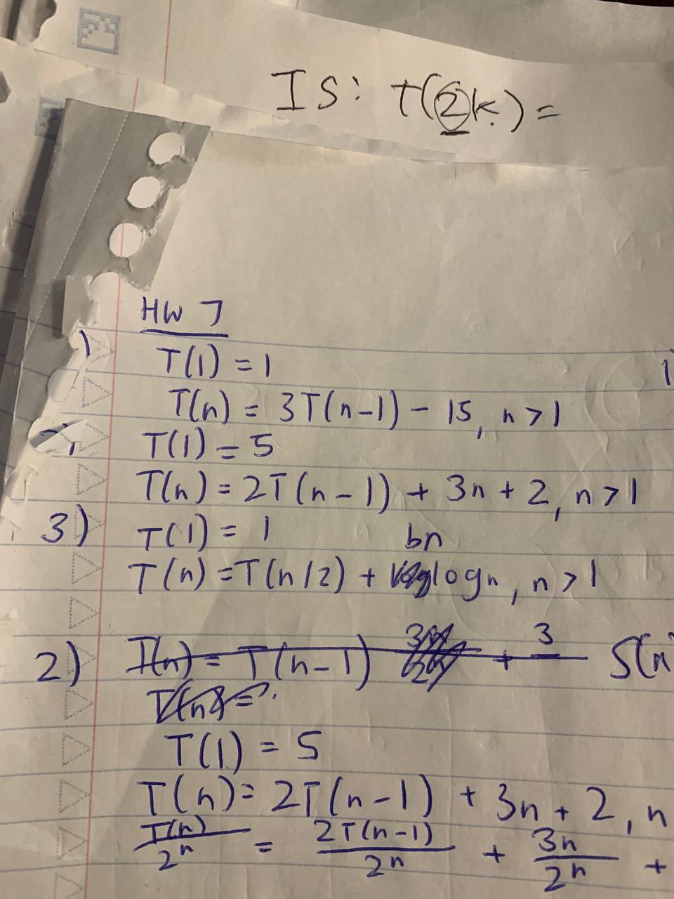 Solve the recurrence relations for these questions | Chegg.com