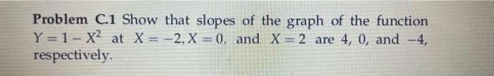 Solved Problem C.1 Show that slopes of the graph of the | Chegg.com