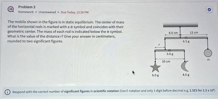 Solved The mobile shown in the figure is in static | Chegg.com