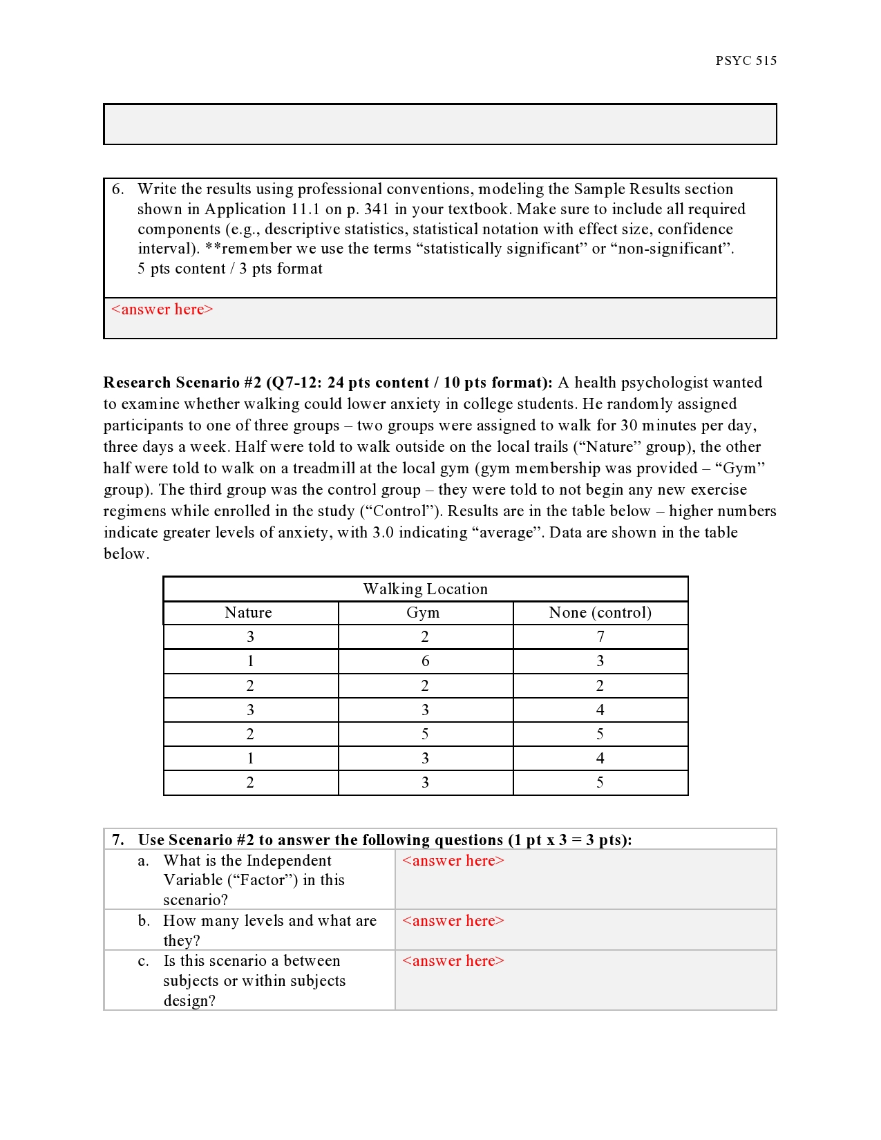 Solved Research Scenario \#2 (Q7-12: 24 ﻿pts content / 10 | Chegg.com