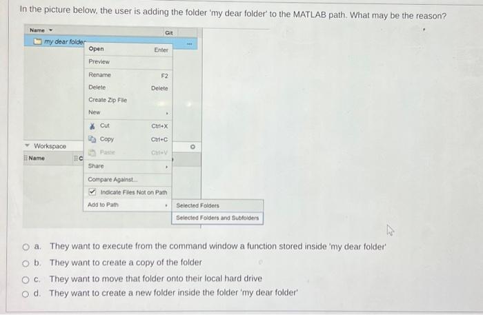 Solved In the picture below, the user is adding the folder | Chegg.com