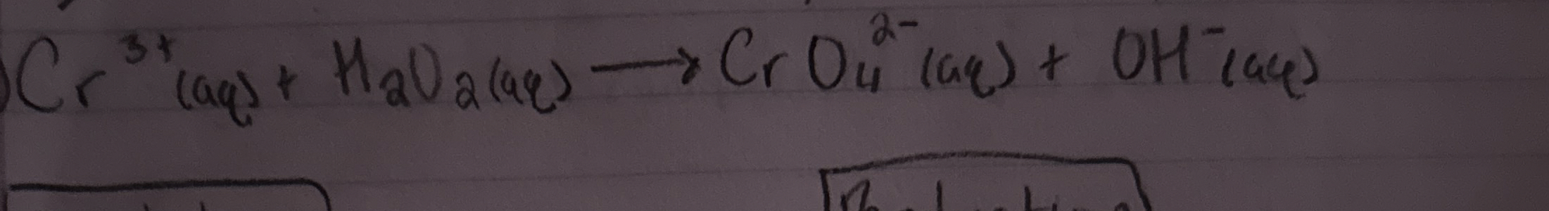 Solved Cr3+ (aq) +H2O2 (aq) →CrO42- (aq) +OH-(aq) ﻿What is | Chegg.com