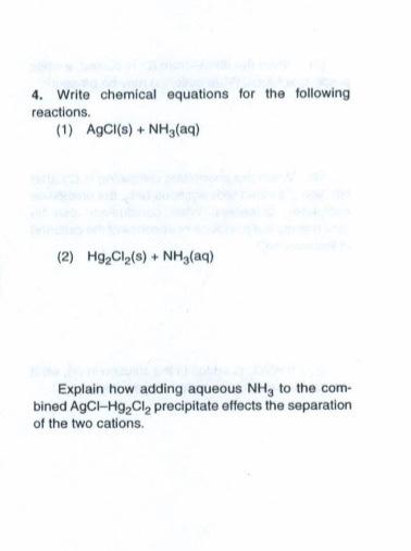 Solved 4. Write chemical equations for the following | Chegg.com