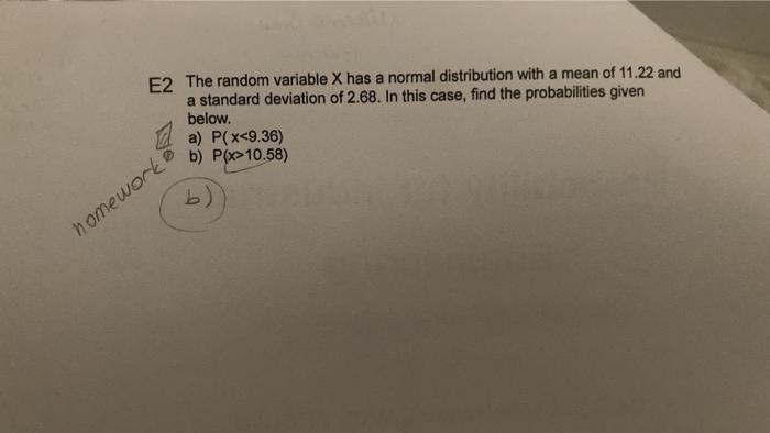 Solved The random variable X has a normal distribution with | Chegg.com