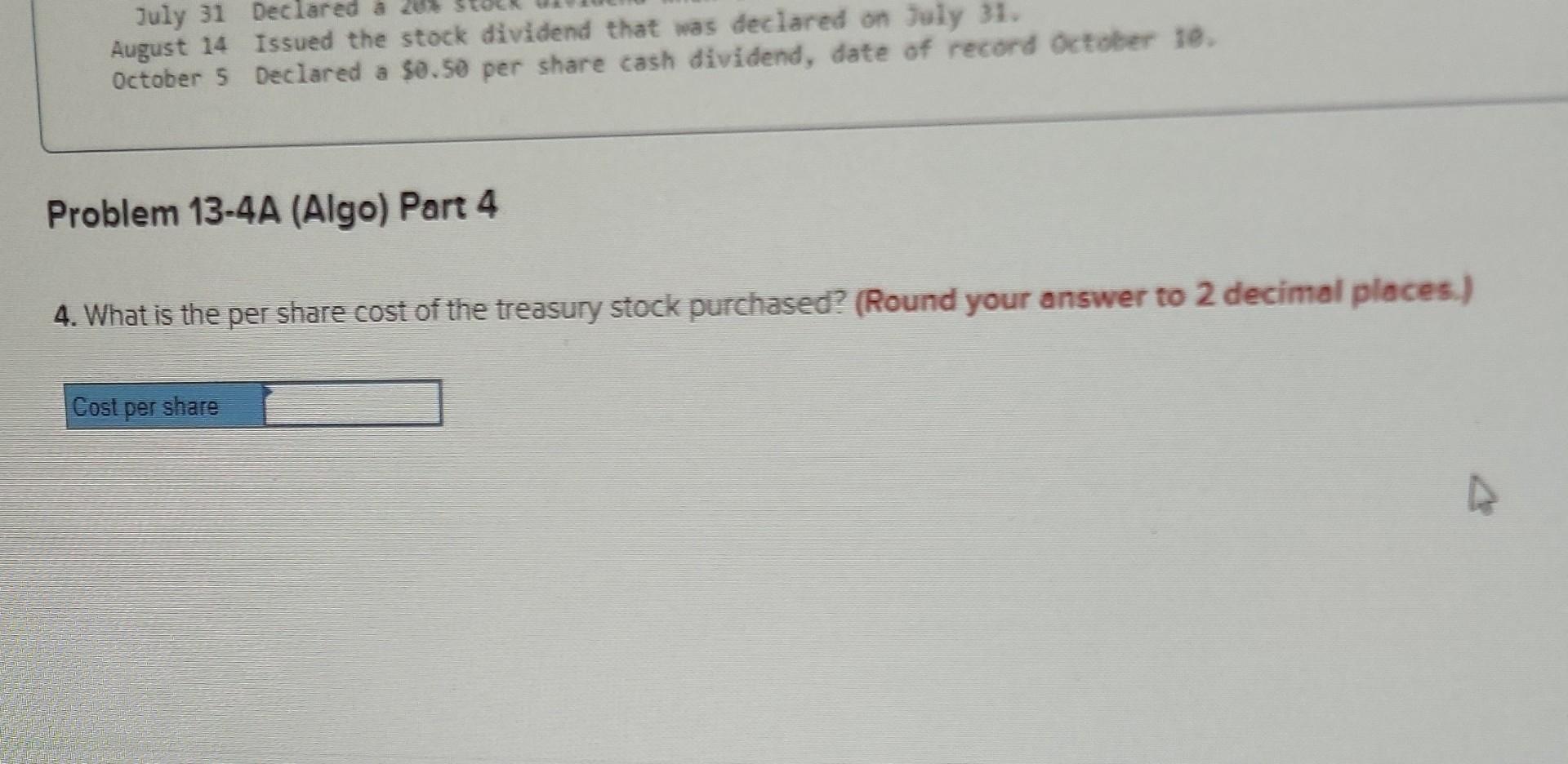 Solved required information Problem 13-4A (Algo) Analyzing | Chegg.com