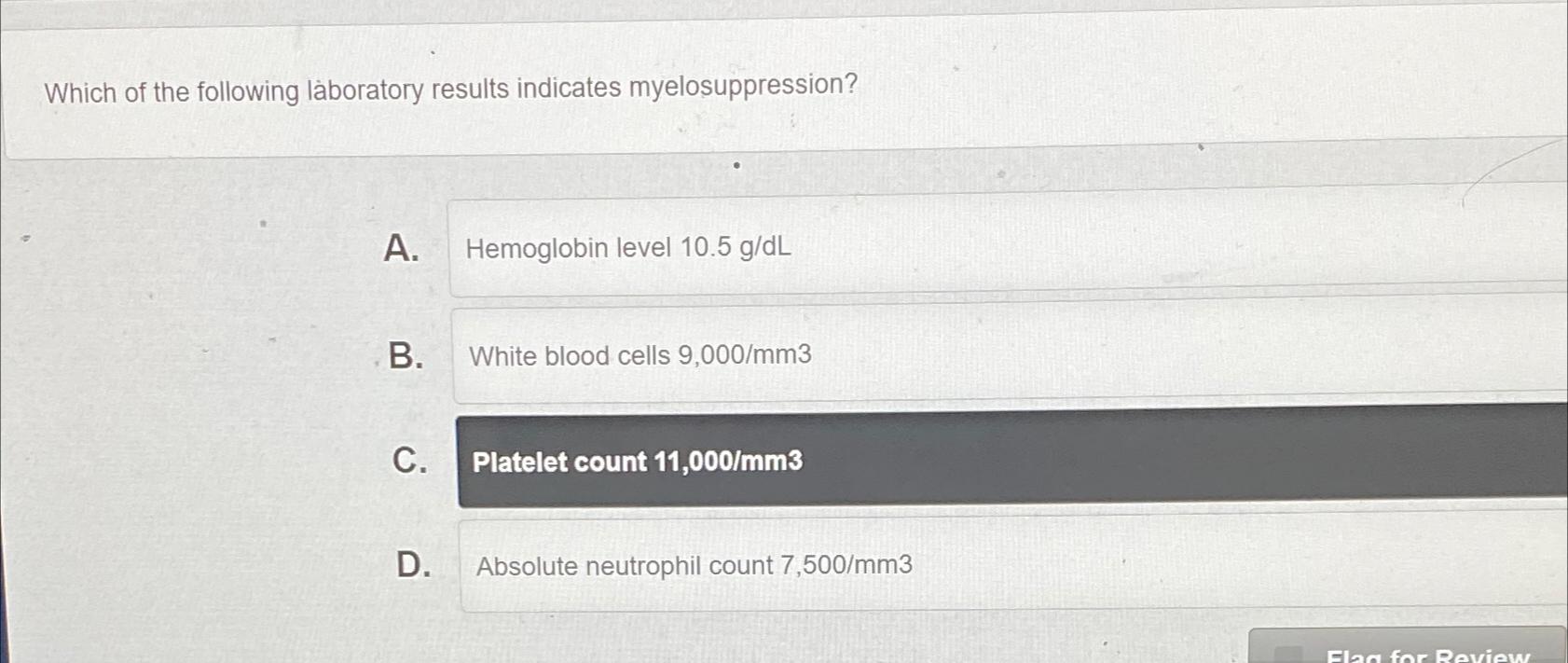 Solved Which of the following laboratory results indicates | Chegg.com