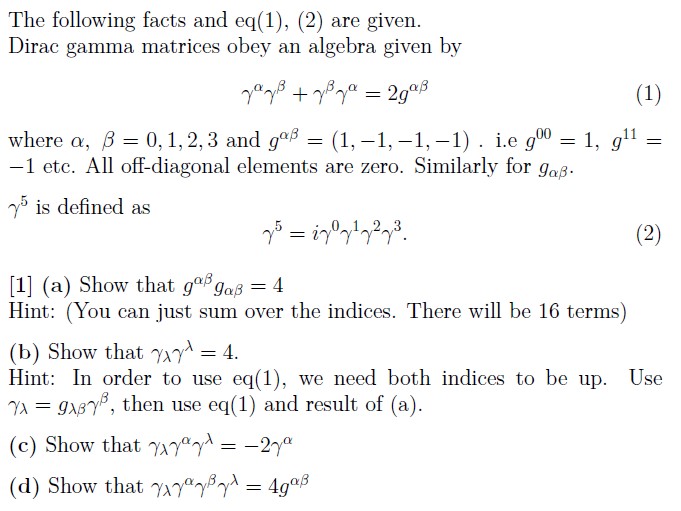 Solved The following facts and eq(1), (2) ﻿are given.Dirac | Chegg.com