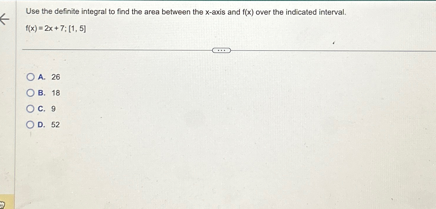 Solved Use the definite integral to find the area between | Chegg.com