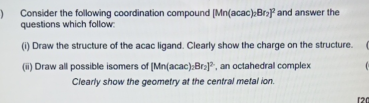 Solved Consider the following coordination compound | Chegg.com