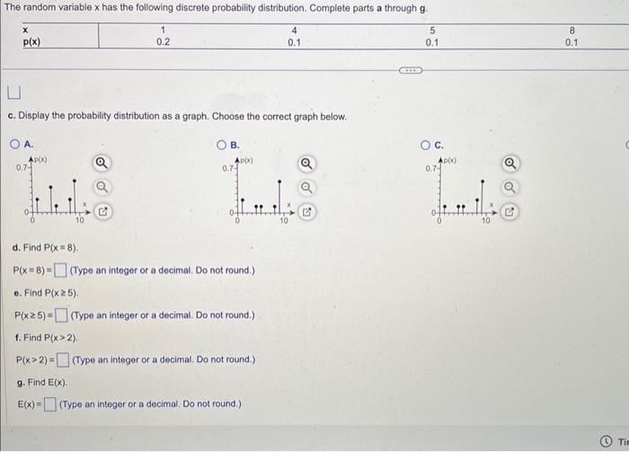 Solved The random variable x has the following discrote | Chegg.com
