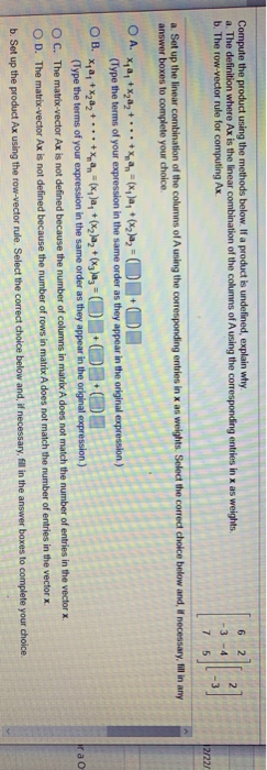 Solved Compute the product using the methods below. If a | Chegg.com