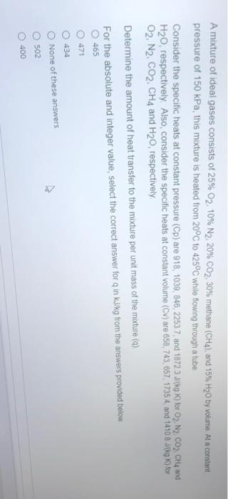 Solved A mixture of ideal gases consists of 25% O2, 10% N2, | Chegg.com