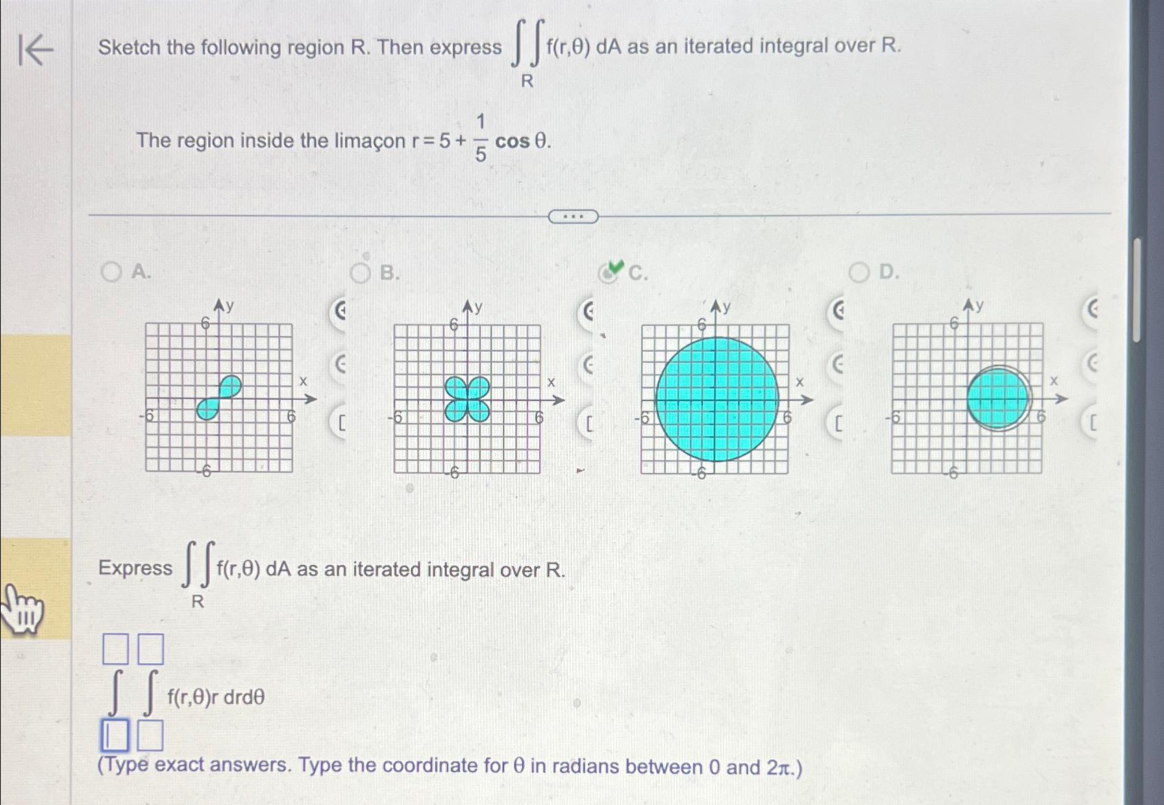 Solved Sketch the following region R. ﻿Then express | Chegg.com