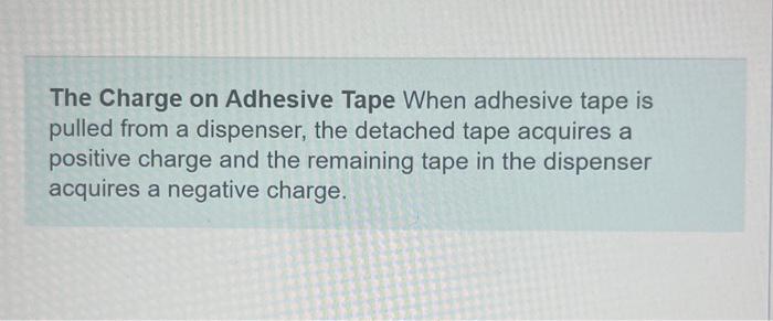 Solved The Charge on Adhesive Tape When adhesive tape is | Chegg.com