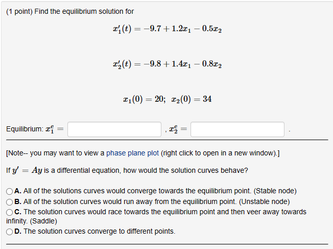 Solved a. Set up a differential equation that describes this | Chegg.com