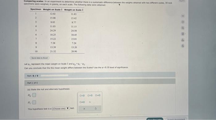 Solved Let.ji represent the mesan weigh on ficale 1 asd | Chegg.com