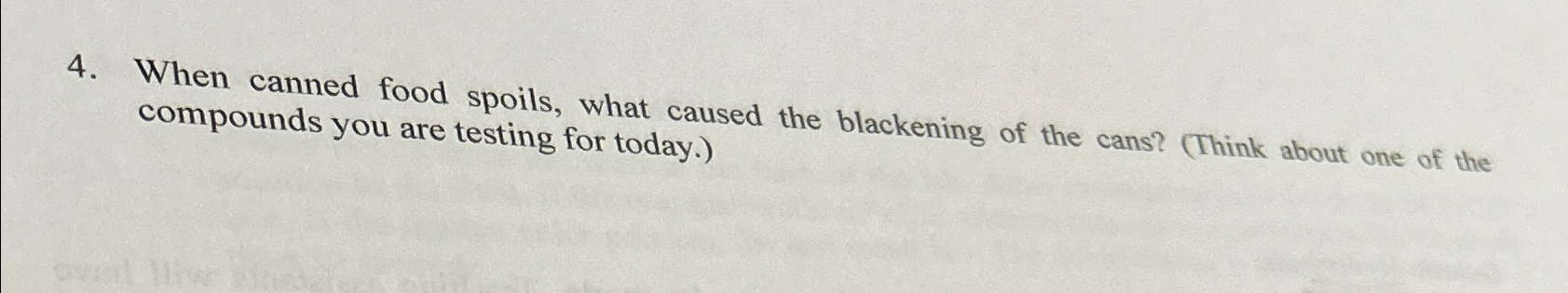 Solved When canned food spoils, what caused the blackening | Chegg.com