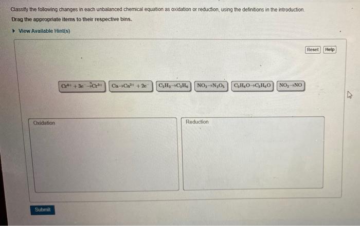 Solved .Classify the following changes in each unbalanced | Chegg.com