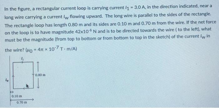 Solved In the figure, a rectangular current loop is carrying | Chegg.com
