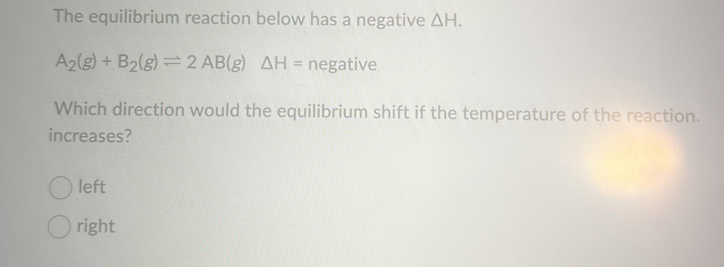 High Quality SOLUTION The equilibrium reaction below has a negative ...