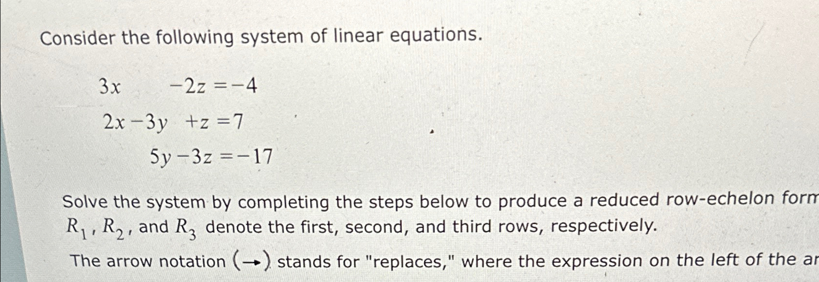 Solved Consider the following system of linear | Chegg.com