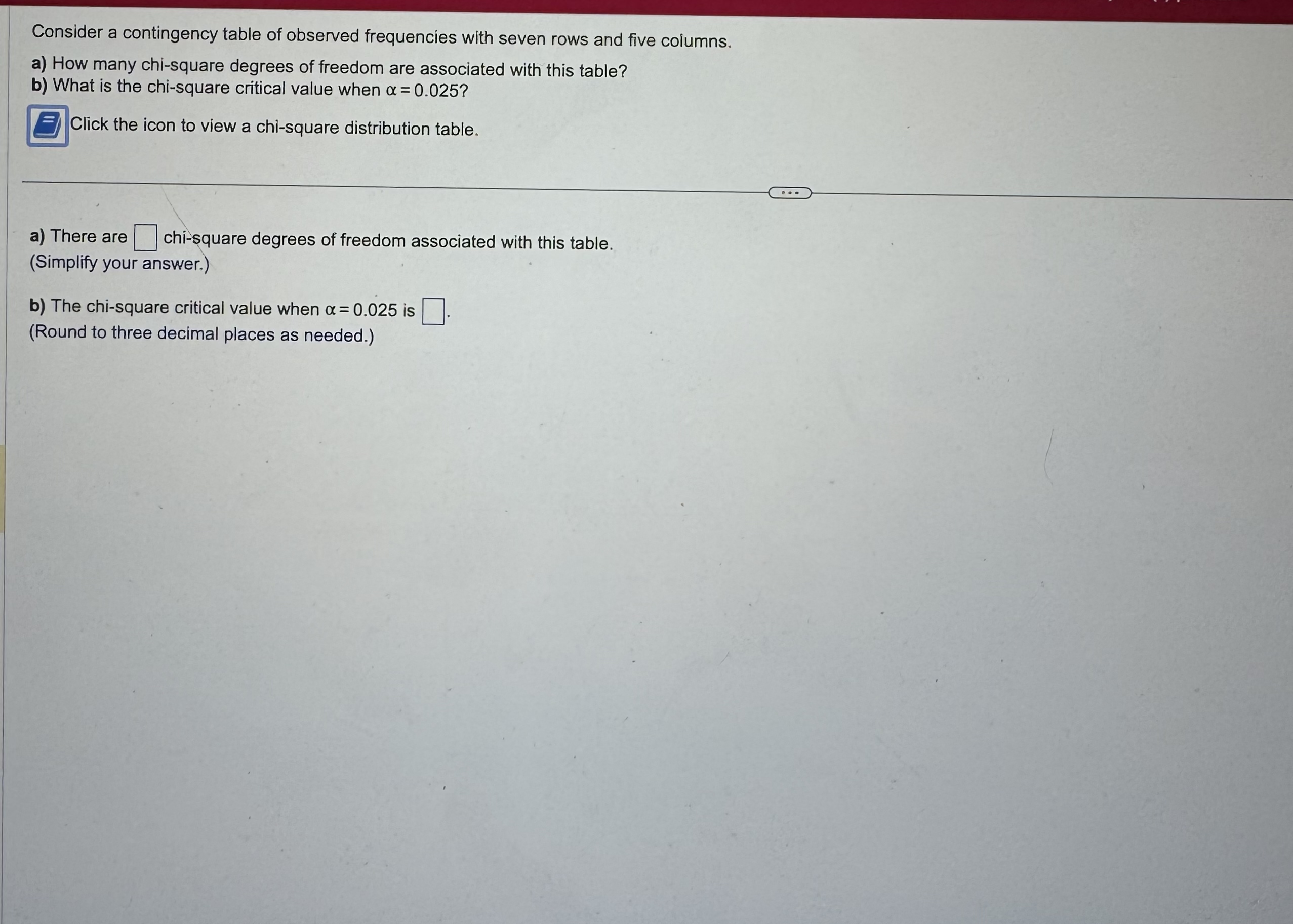 Solved Consider a contingency table of observed frequencies | Chegg.com