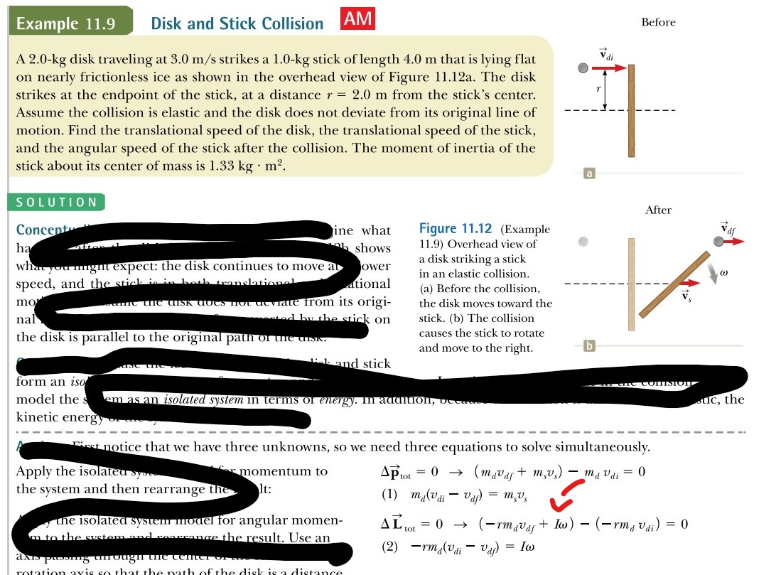 Solved why is the angular momentum of the stick after it is | Chegg.com