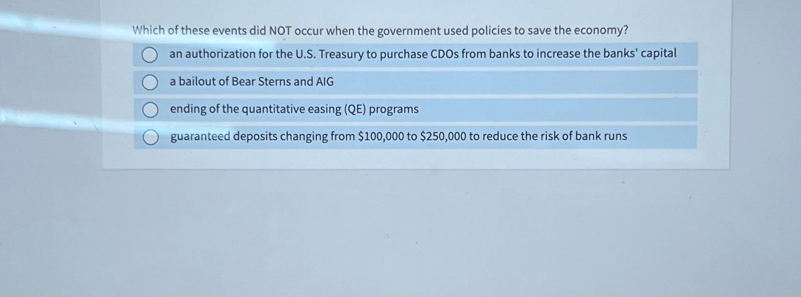 Solved Which of these events did NOT occur when the | Chegg.com