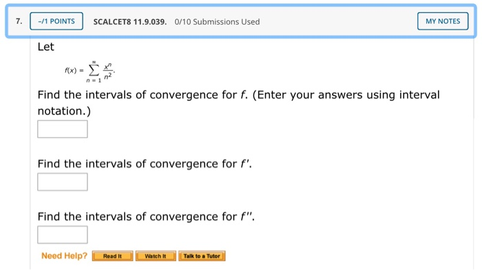 Solved 5. -/1 POINTS SCALCETS 11.9.025.MI. 0/10 Submissions | Chegg.com Solved 5. -/1 POINTS SCALCETS 11.9.025.MI. 0/10 Submissions | Chegg.com