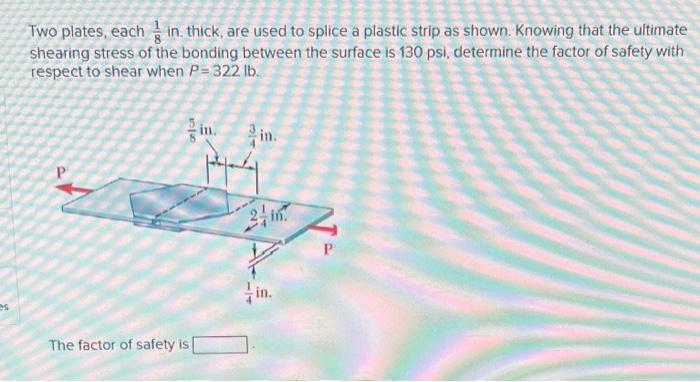 [Solved]: two plates each 1/8 inch thick are used to splice