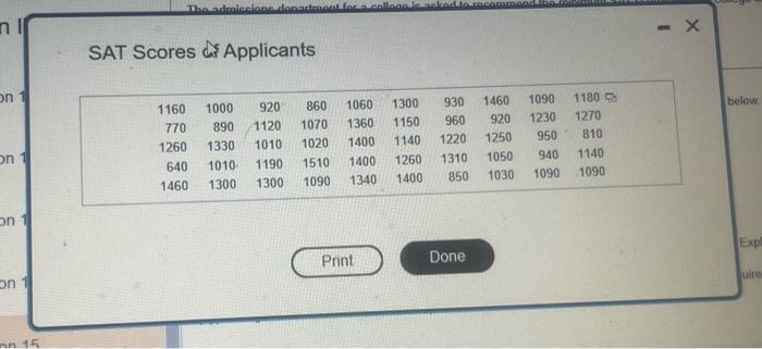 Solved SAT Scores di ApplicantsRelative Frequency Histogram | Chegg.com