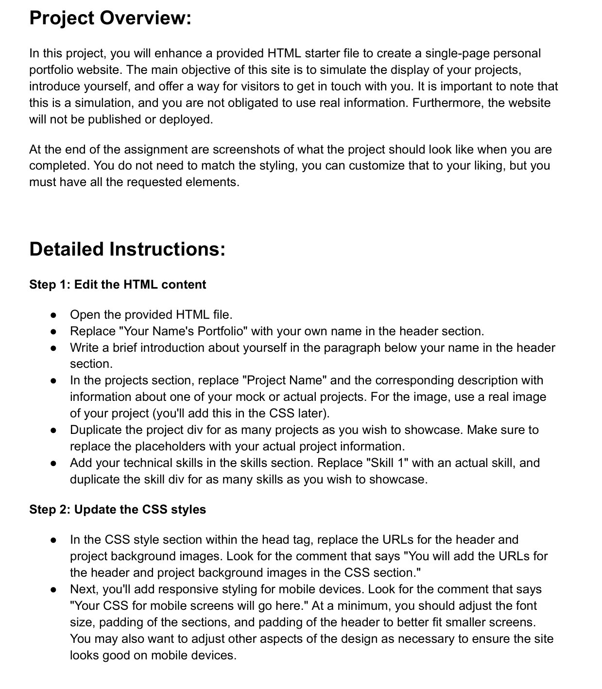 Solved Project Overview:In this project, you will enhance a | Chegg.com