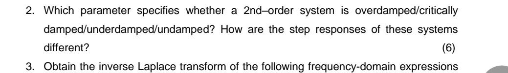 Solved 2. Which parameter specifies whether a 2 nd-order | Chegg.com