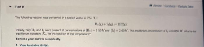 Solved The following reaction was pertormed in a seeled | Chegg.com