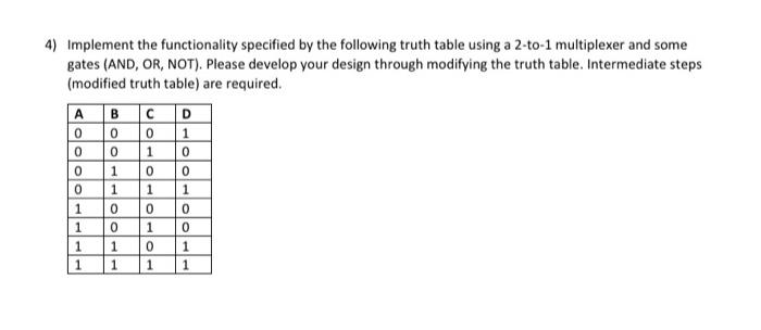 Solved 4) Implement the functionality specified by the | Chegg.com