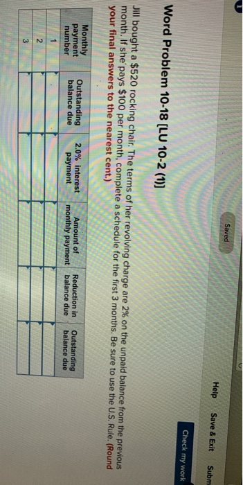 Solved Saved Help Save & Exit Subm Check my work Word | Chegg.com
