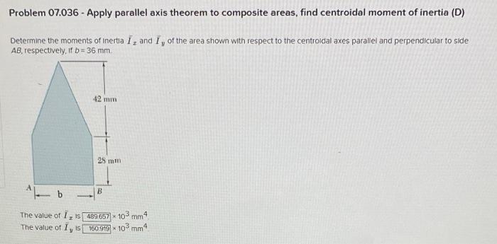 Solved Problem 07.036 - Apply parallel axis theorem to | Chegg.com