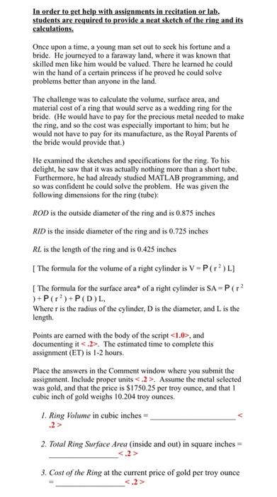 Solved In order to get help with assignments in recitation | Chegg.com