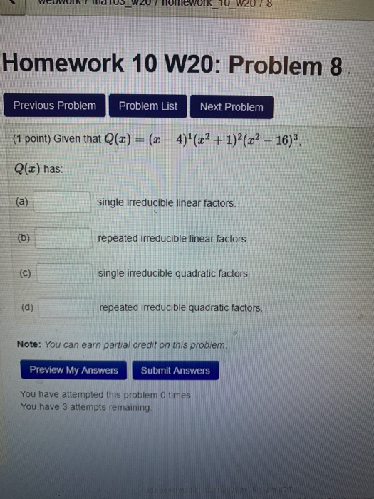 Solved WEUWUR ISTUS W207 HOMEWUIK 10 W2078 Homework 10 W20: | Chegg.com