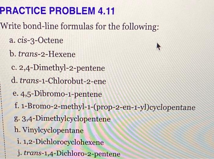 Solved Write Bond Line Formulas For The Following A