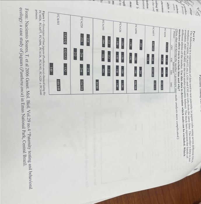 Solved Part IV. The following is a representation of data | Chegg.com