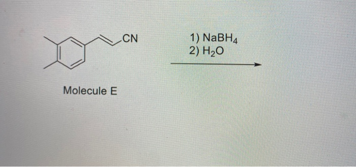 Solved 1) NaBH4 2) H20 Molecule E | Chegg.com