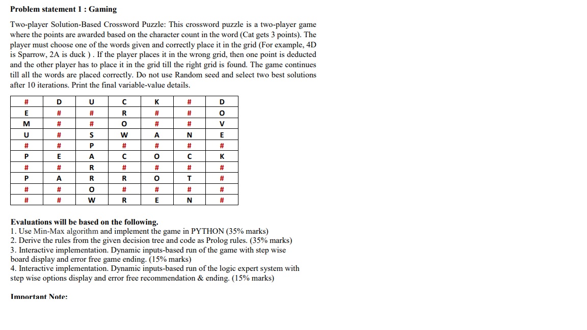 Solved Problem statement 1 ﻿: GamingTwo-player | Chegg.com