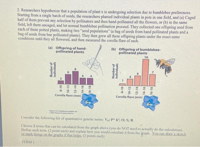 2. Researchers hypothesize that a population of plant | Chegg.com