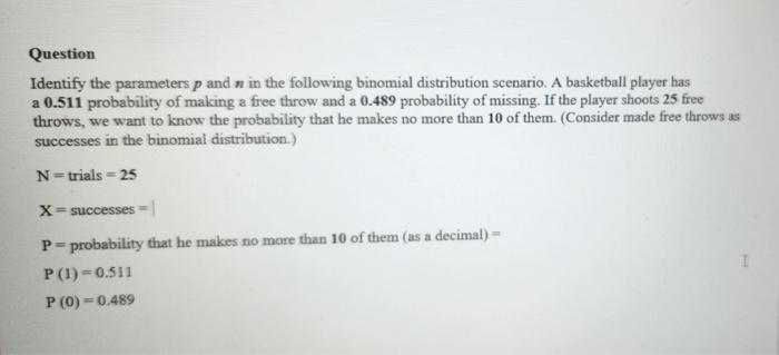 Solved Identify the parameters p and n in the following | Chegg.com