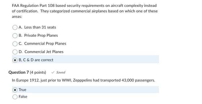 Solved FAA Regulation Part 108 based security requirements | Chegg.com