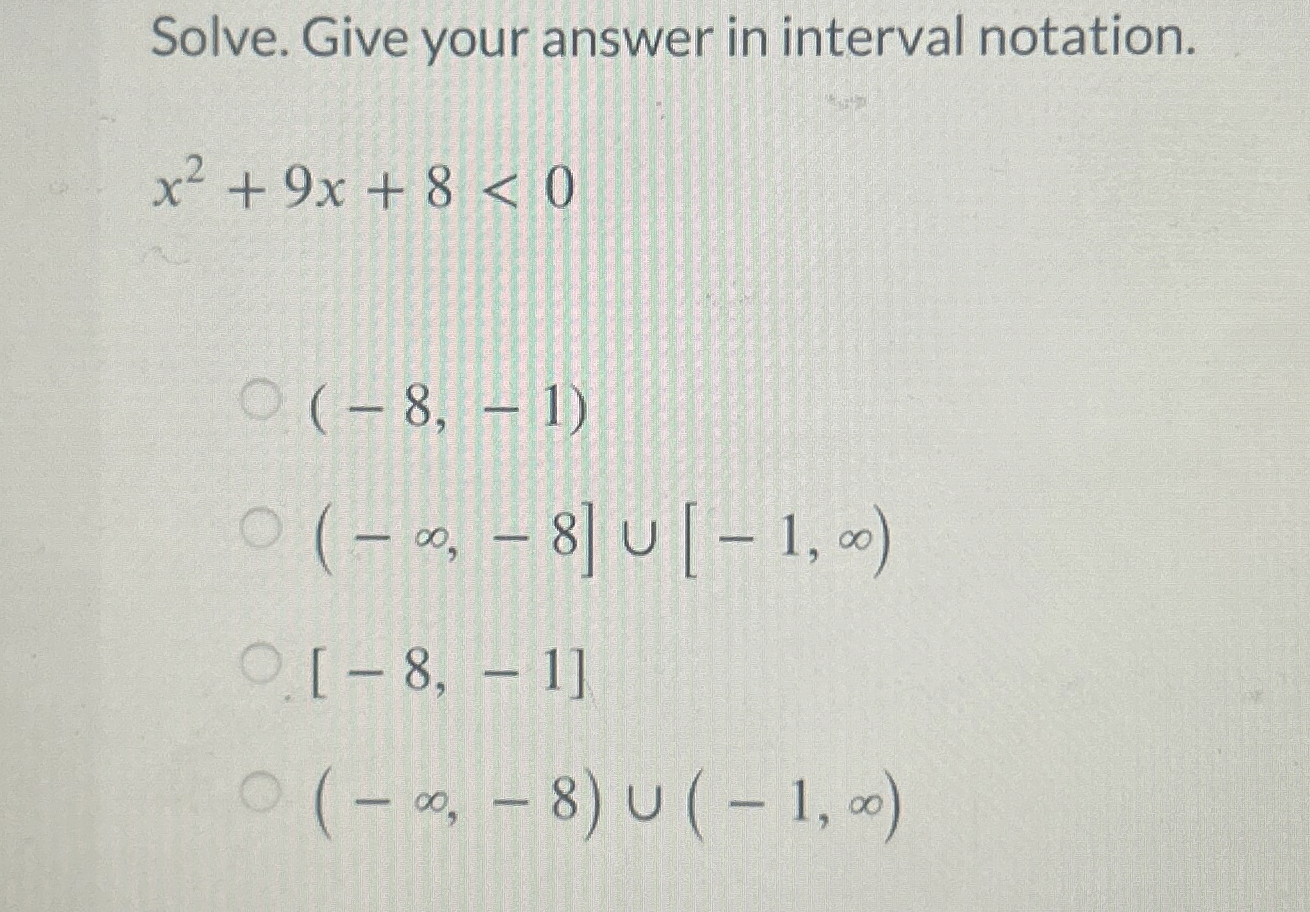 Solved Solve. Give your answer in interval | Chegg.com