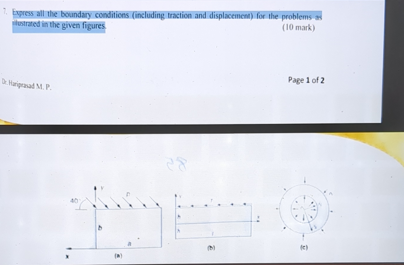 Solved 1. ﻿Express all the boundary conditions (including | Chegg.com