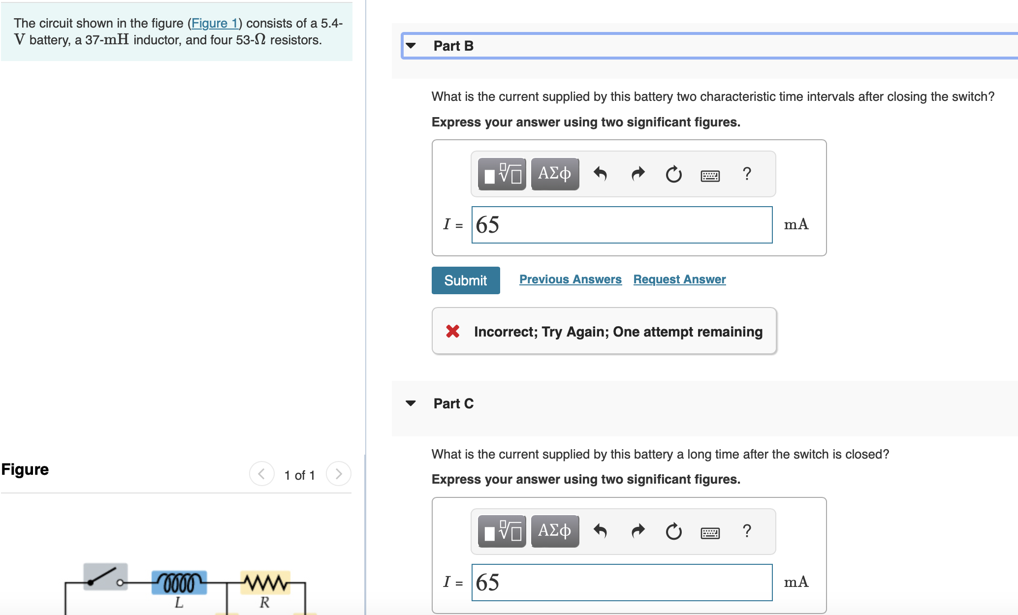 Solved The circuit shown in the figure (Figure 1) ﻿consists | Chegg.com