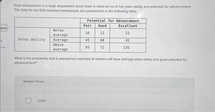 Solved Each salesperson in a large department store chain is | Chegg.com